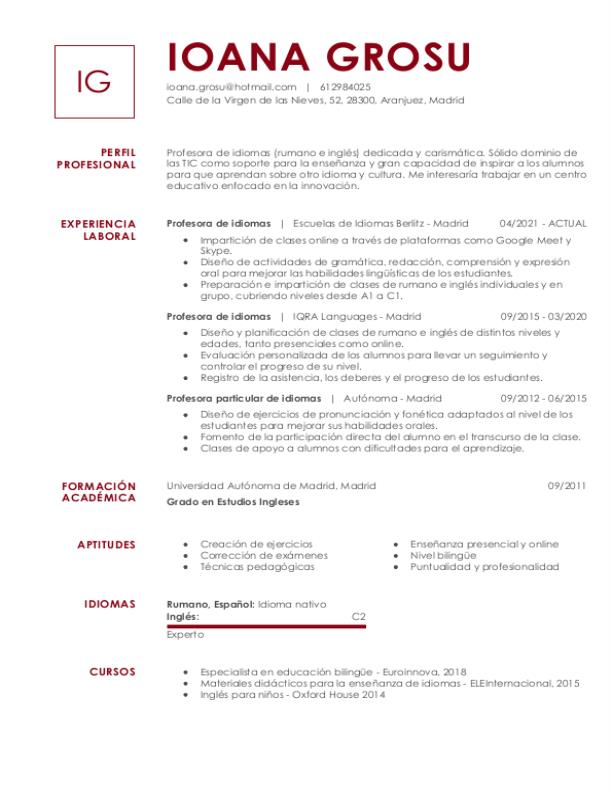Ejemplos de CV de maestro de educación infantil | Mi CV Ideal