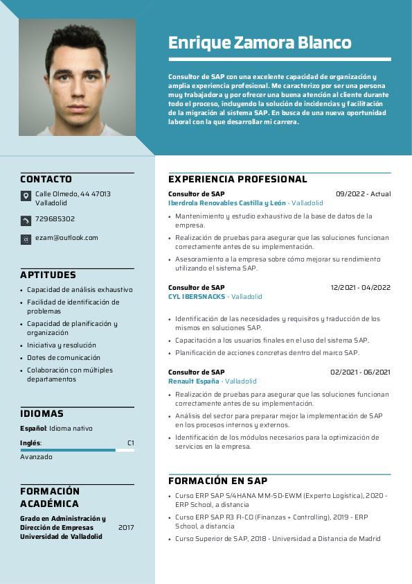 Ejemplos De Formato De Currículum Profesional De Docente Plantilla