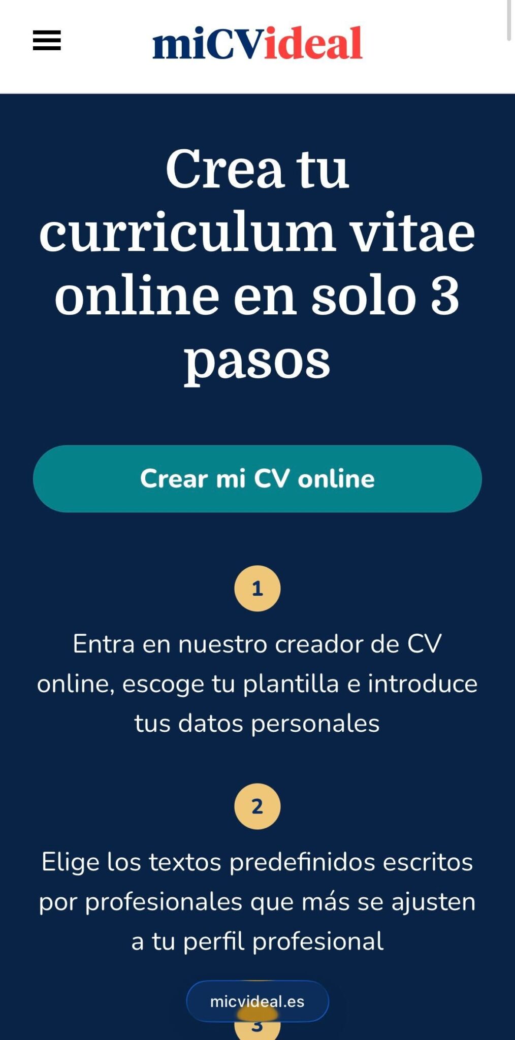 Cómo hacer un currículum con el móvil en Mi CV Ideal